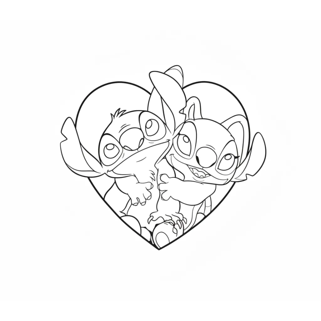 17 Stitch Y Angel Para Colorear - ¡Dúo Cósmico En ColorearM!