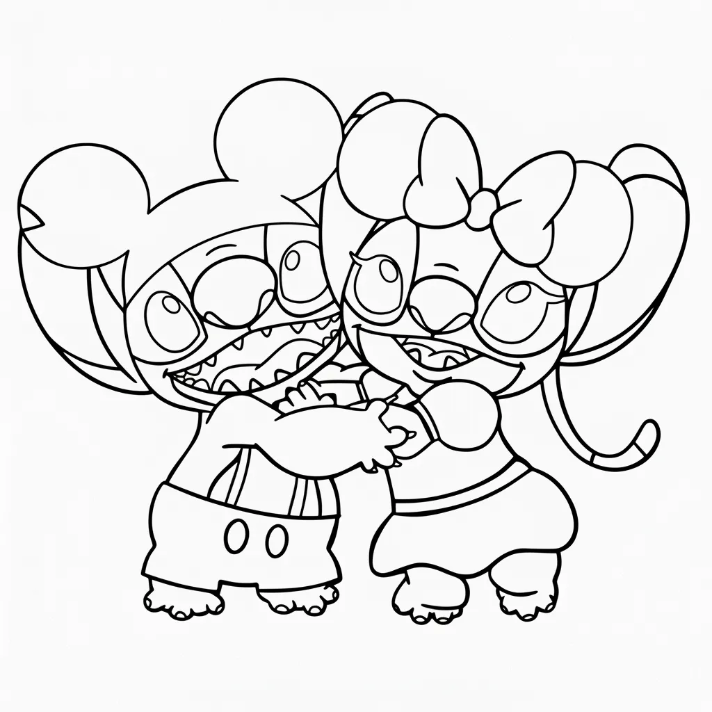 17 Stitch Y Angel Para Colorear - ¡Dúo Cósmico En ColorearM!