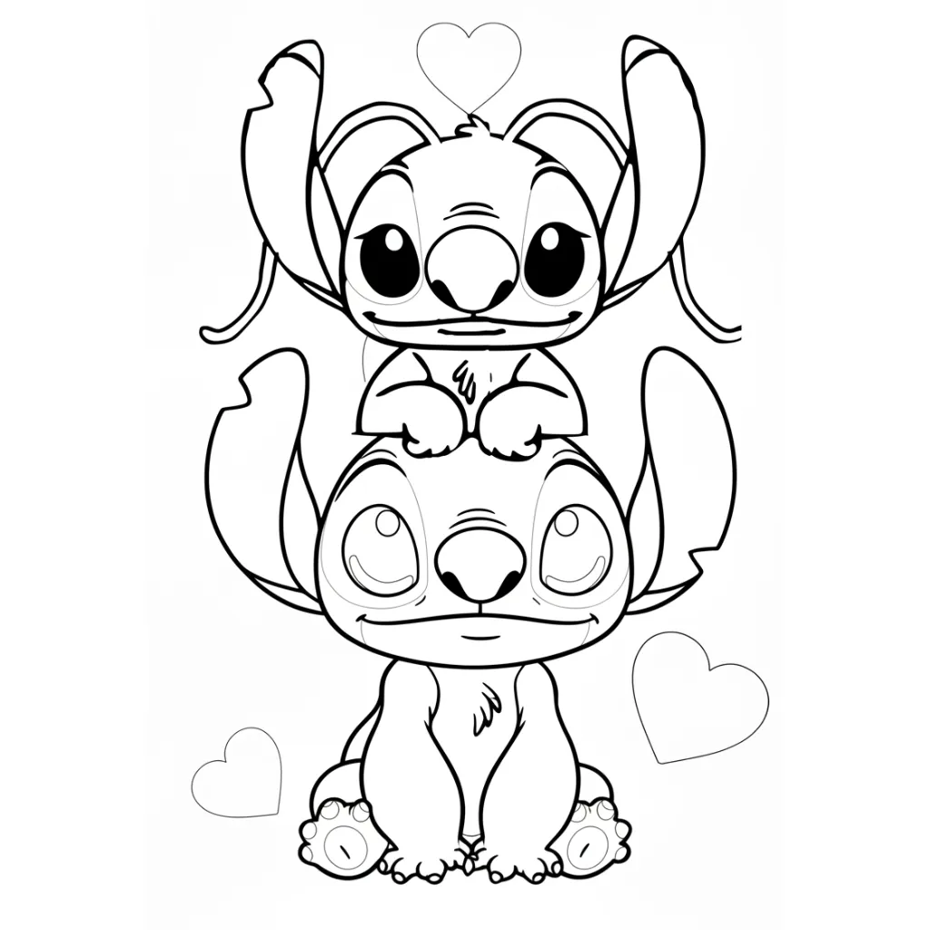 17 Stitch Y Angel Para Colorear - ¡Dúo Cósmico En ColorearM!