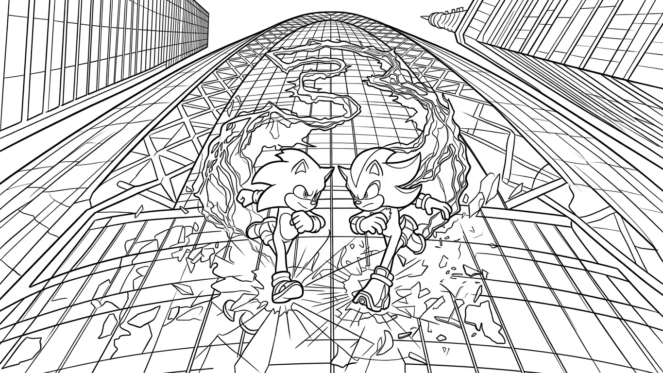 44 Sonic 3 Coloring Pages - Experience the Duel of Light and Shadow