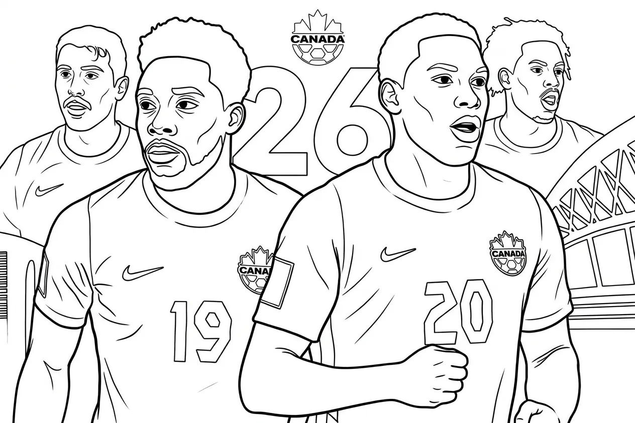 48 Canada National Football Team - World Cup 2026 Coloring Pages