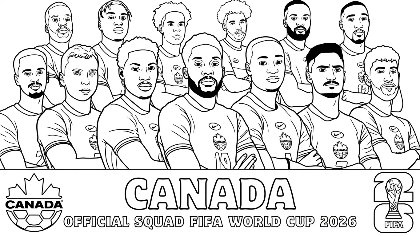48 Canada National Football Team - World Cup 2026 Coloring Pages