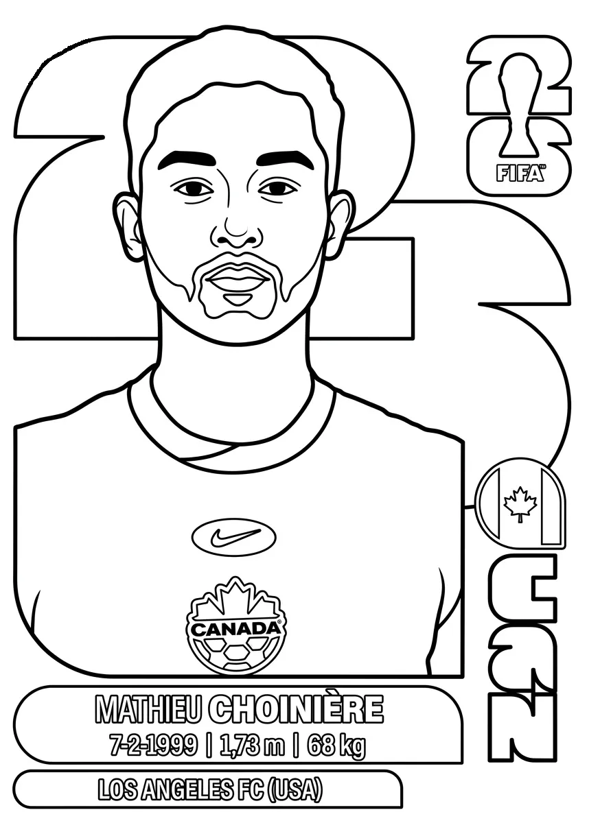 48 Canada National Football Team - World Cup 2026 Coloring Pages