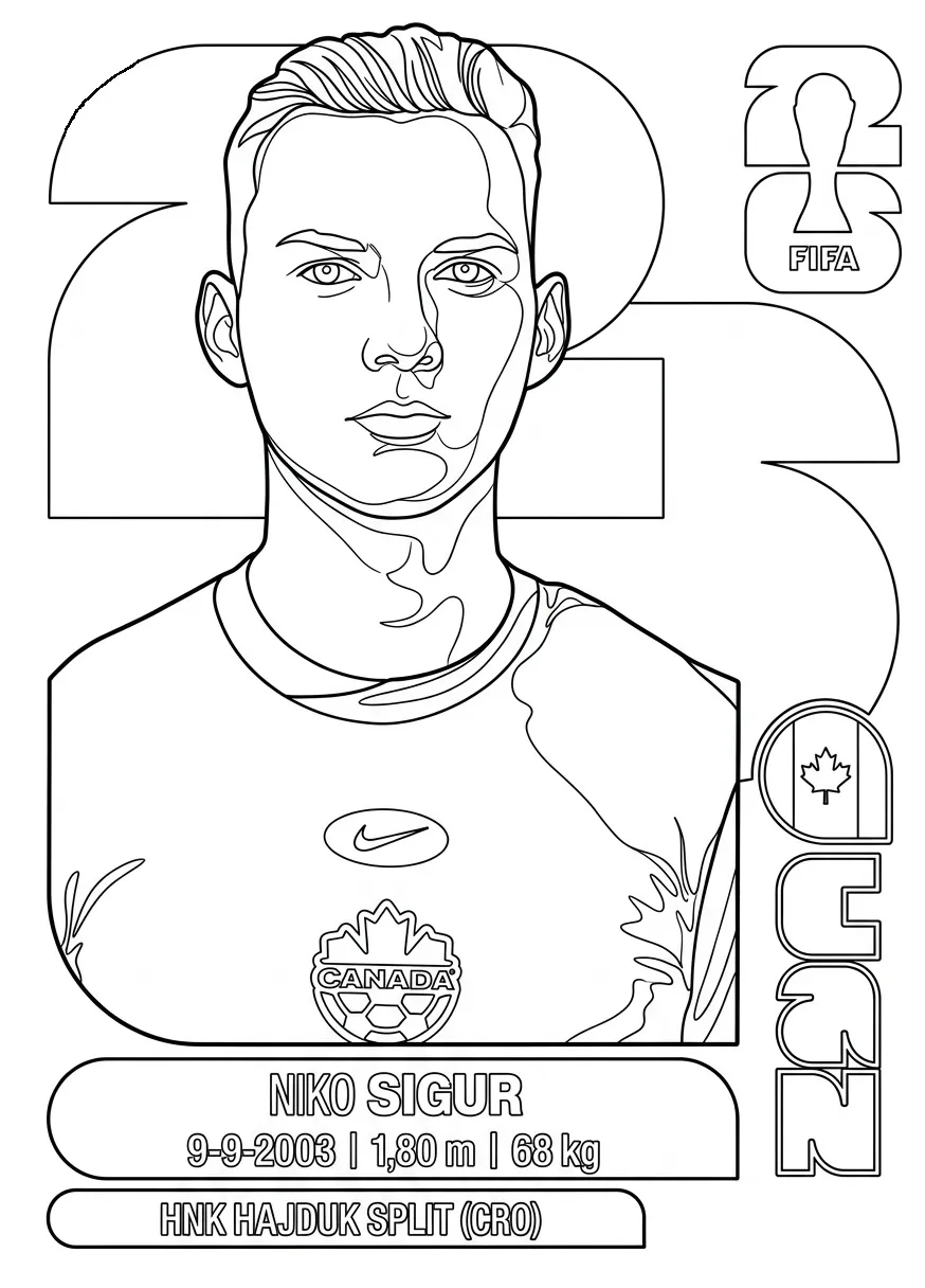 48 Canada National Football Team - World Cup 2026 Coloring Pages