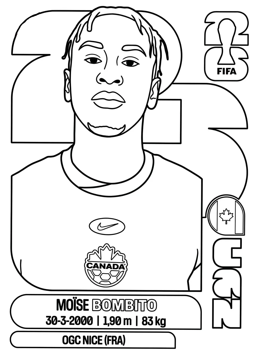 48 Canada National Football Team - World Cup 2026 Coloring Pages